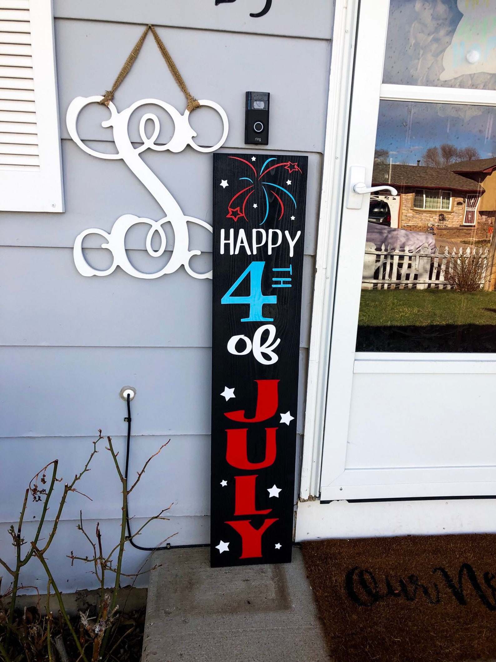 4th of July Sign / Summer Time Reversible Wood Door Sign / - Etsy