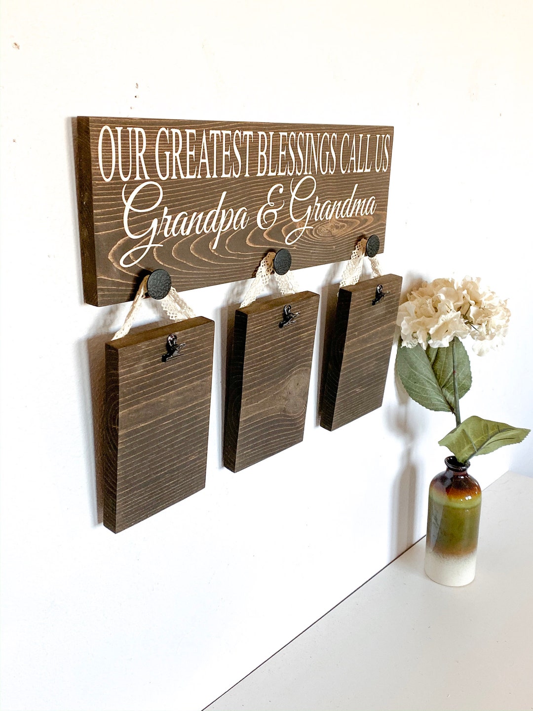 Personalized Grandparent Photo Sign: Our Greatest Blessings, 3 Picture ...