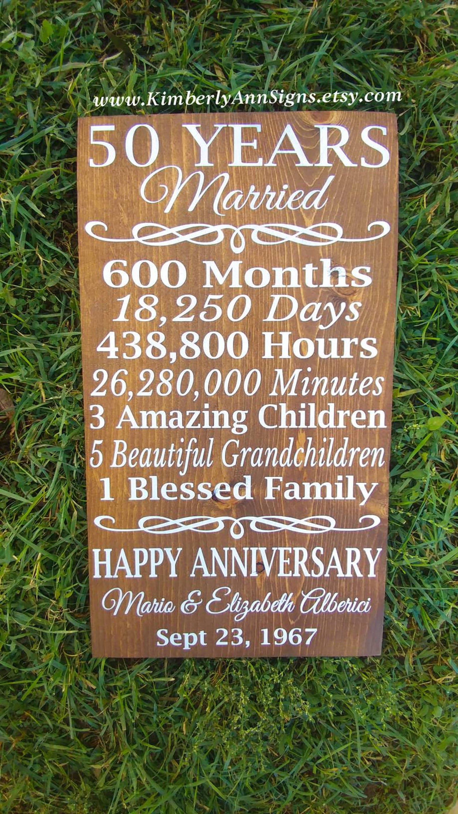 50 Years Married Sign / Anniversary Wood Sign / 50th - Etsy