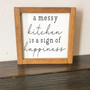 A Messy Kitchen Farmhouse Style Framed Wooden Kitchen Decor Sign ...
