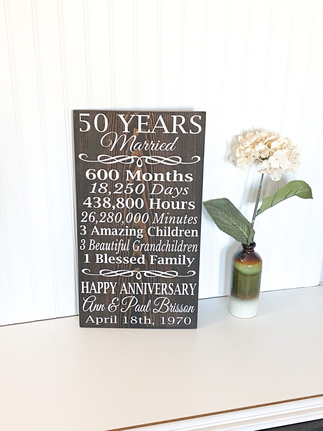 50 Years Married Sign / Anniversary Wood Sign / 50th Anniversary Gift ...