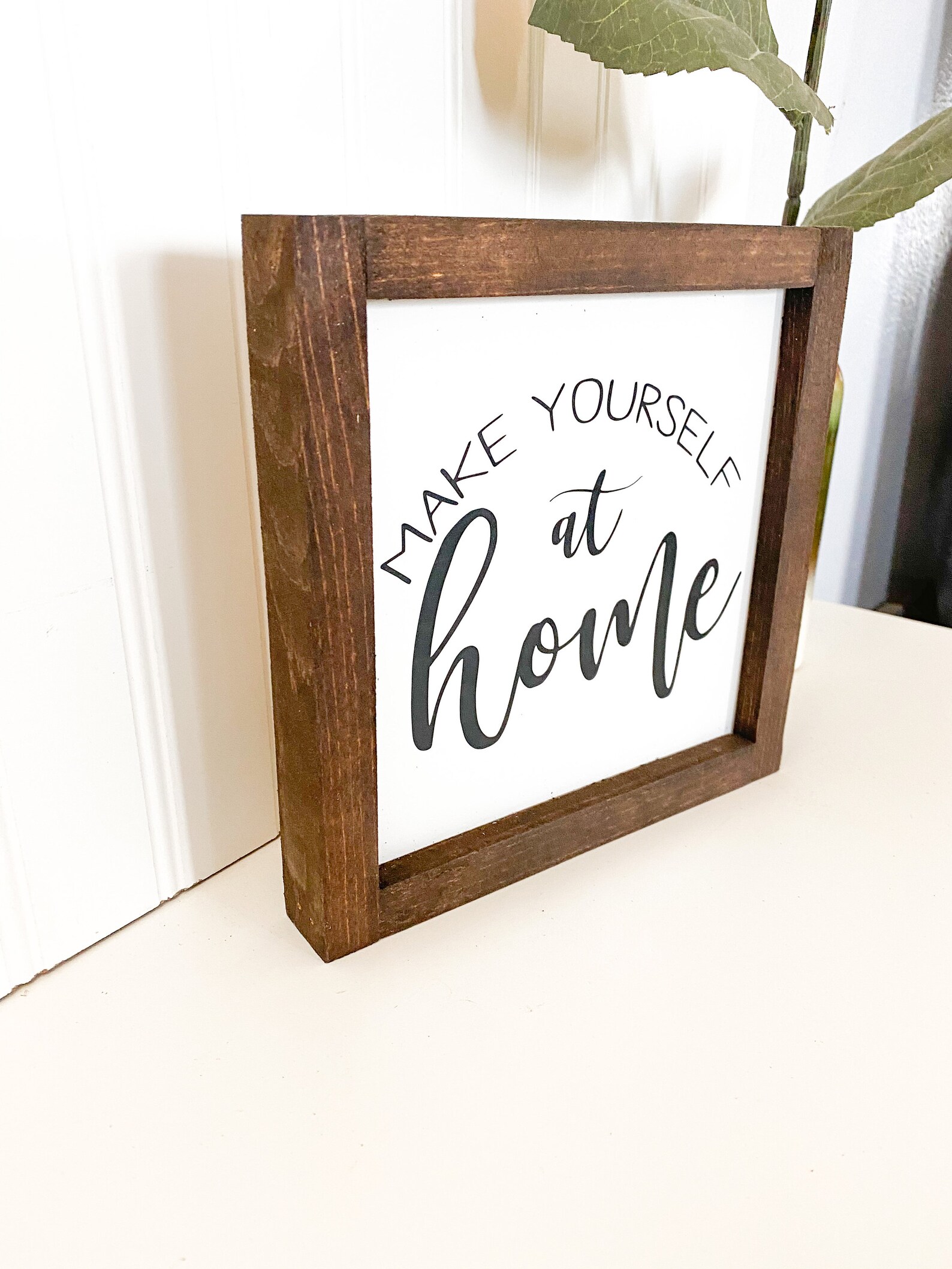 Make Yourself at Home Farmhouse Style Framed Wooden Decor Sign | Etsy