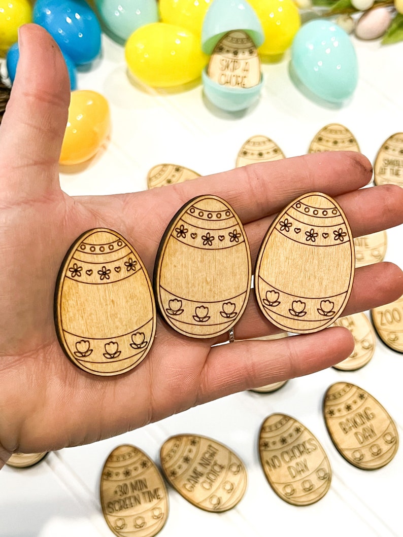 Easter Egg Engraved Wooden Prize Tokens / Easter Egg Hunt - Etsy
