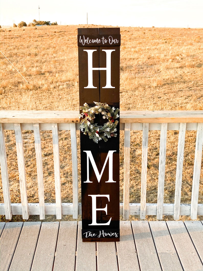 Wood home door sign / Personalized wooden front door sign / | Etsy