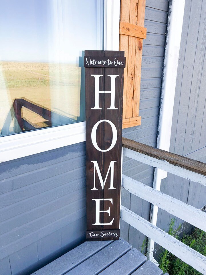 Home Front Door Sign / Customized With Last Name / | Etsy