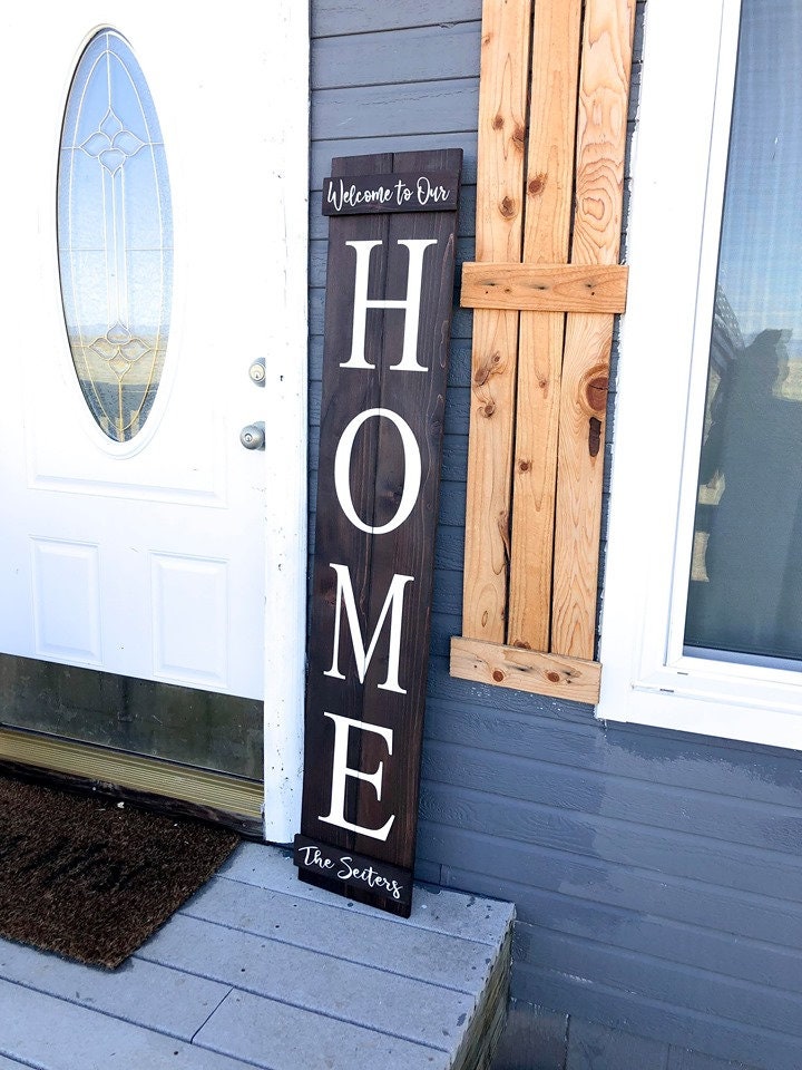 Home Front Door Sign / Customized With Last Name / | Etsy