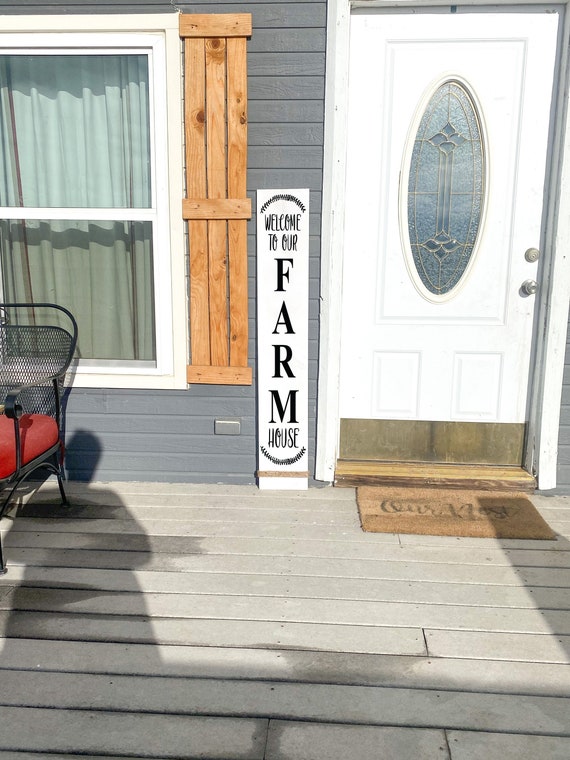 Welcome to our Farm House sign / Welcome farm sign w/ twine at | Etsy