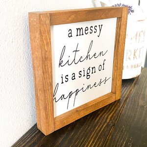 A Messy Kitchen Farmhouse Style Framed Wooden Kitchen Decor Sign ...
