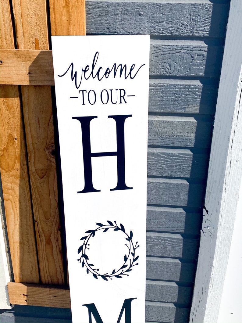 Bienvenido a nuestro letrero de madera de casa / Porche | Etsy Bienvenido a nuestro letrero de madera de casa / Porche | Etsy