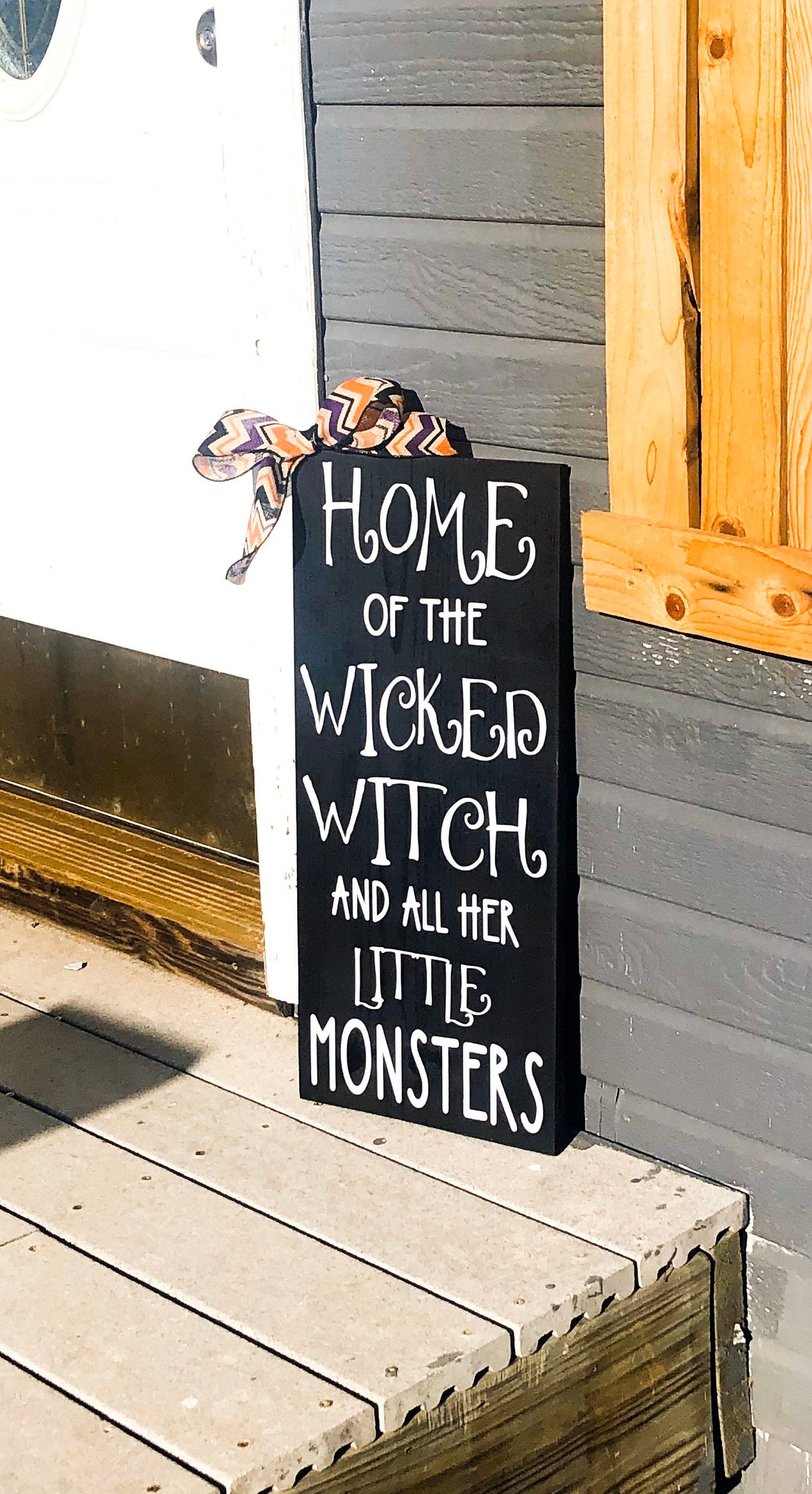 Wicked witch sign / Front door Halloween sign / Home of wicked | Etsy