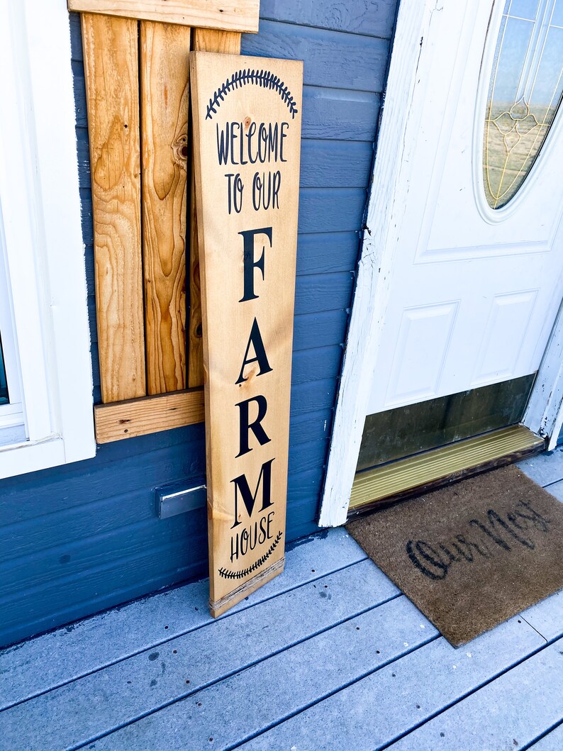 Welcome to our Farm House sign / Welcome farm sign w/ twine at | Etsy