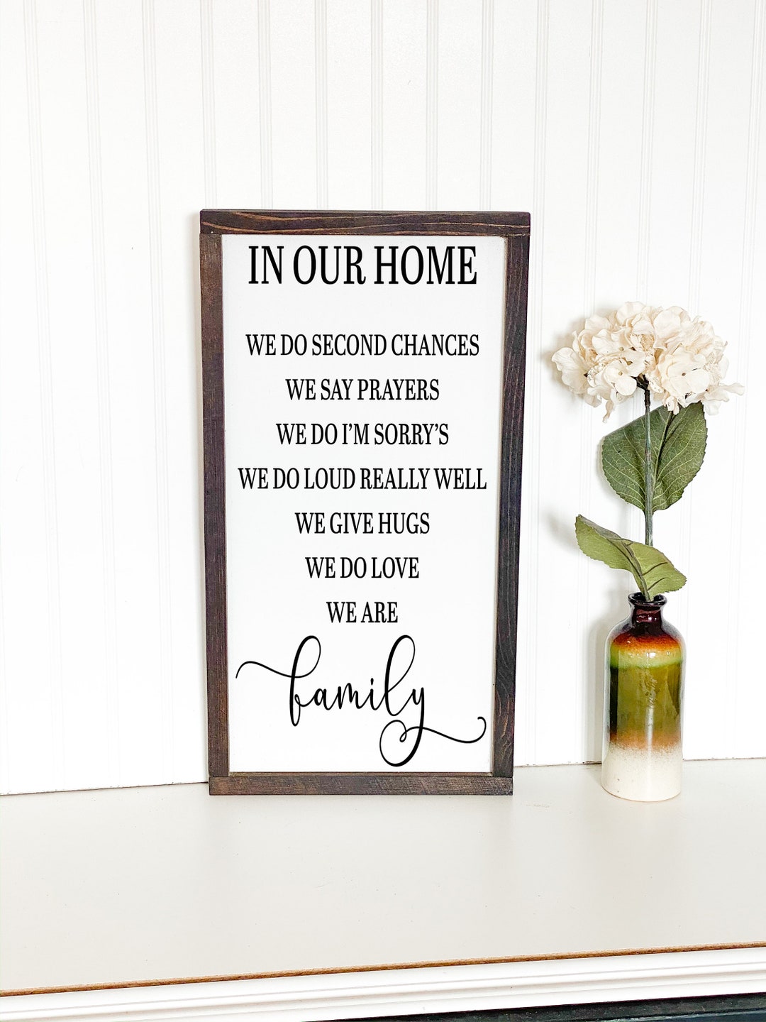 In Our Home We Do Second Chances.. Wood Framed Sign / Farmhouse Custom ...