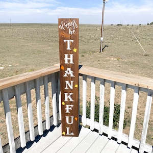 Thanksgiving Front Door Sign: Always Be Thankful Wooden Decor - Etsy