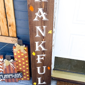 Thanksgiving Front Door Sign / Always Be Thankful Wooden Sign / Fall ...
