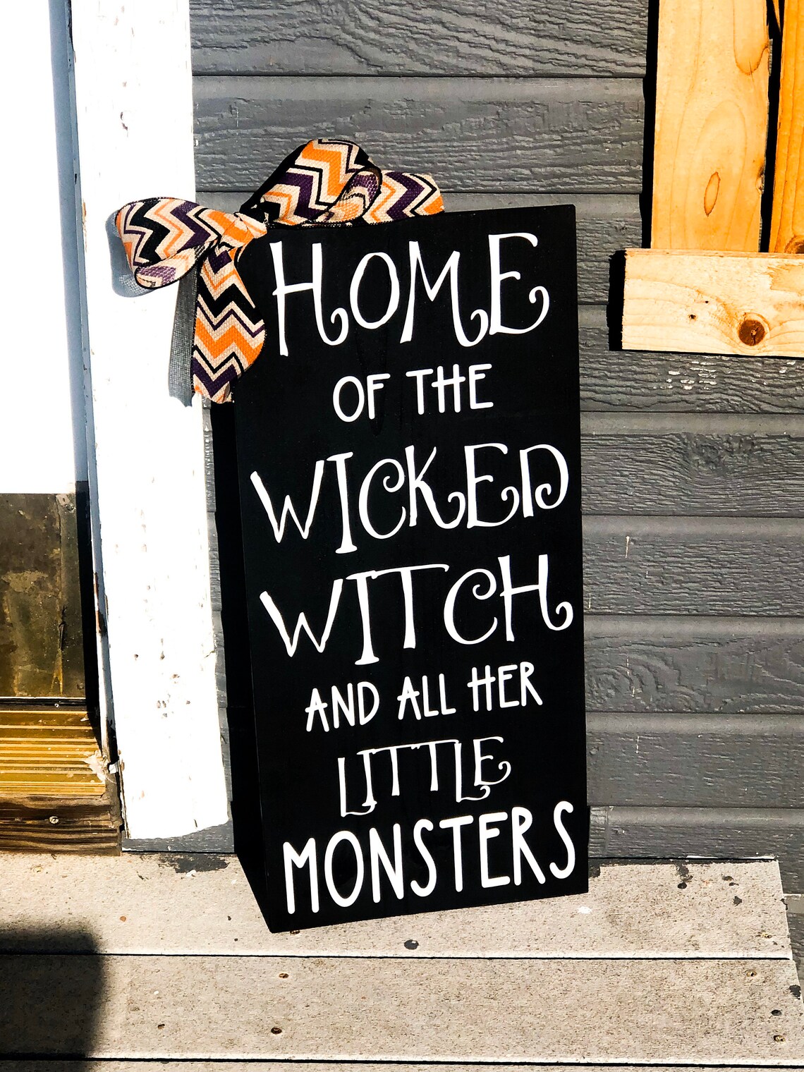 Wicked Witch Sign / Front Door Halloween Sign / Home of Wicked | Etsy