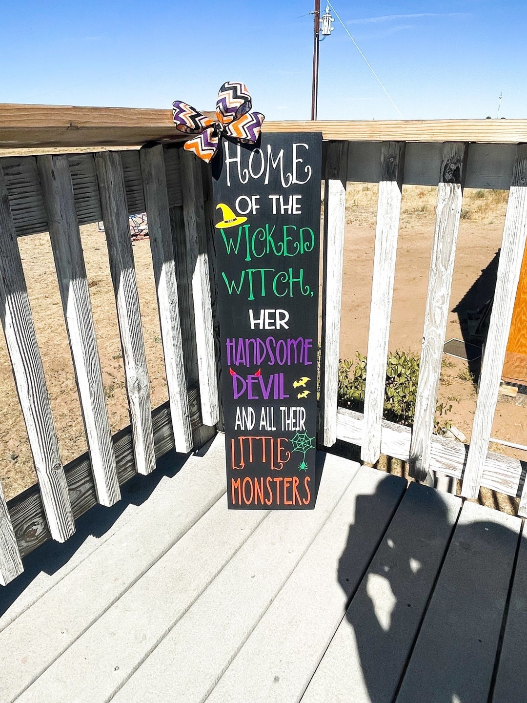 Halloween Wood Sign: Wicked Witch Home Decor With Bow - Etsy