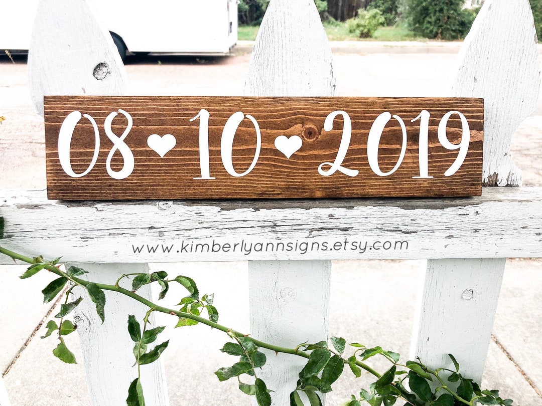 Engagement Announcement Sign Custom Wooden Wedding Date Board Save