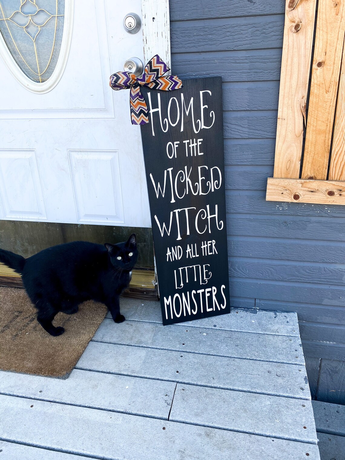 Wicked Witch Sign / Front Door Halloween Sign / Home of Wicked | Etsy