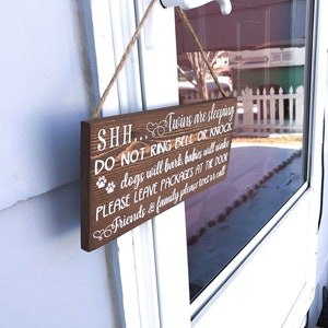 Shh Twins Are Sleeping / Do Not Ring Bell Sign / Dogs Will Bark / Quiet ...