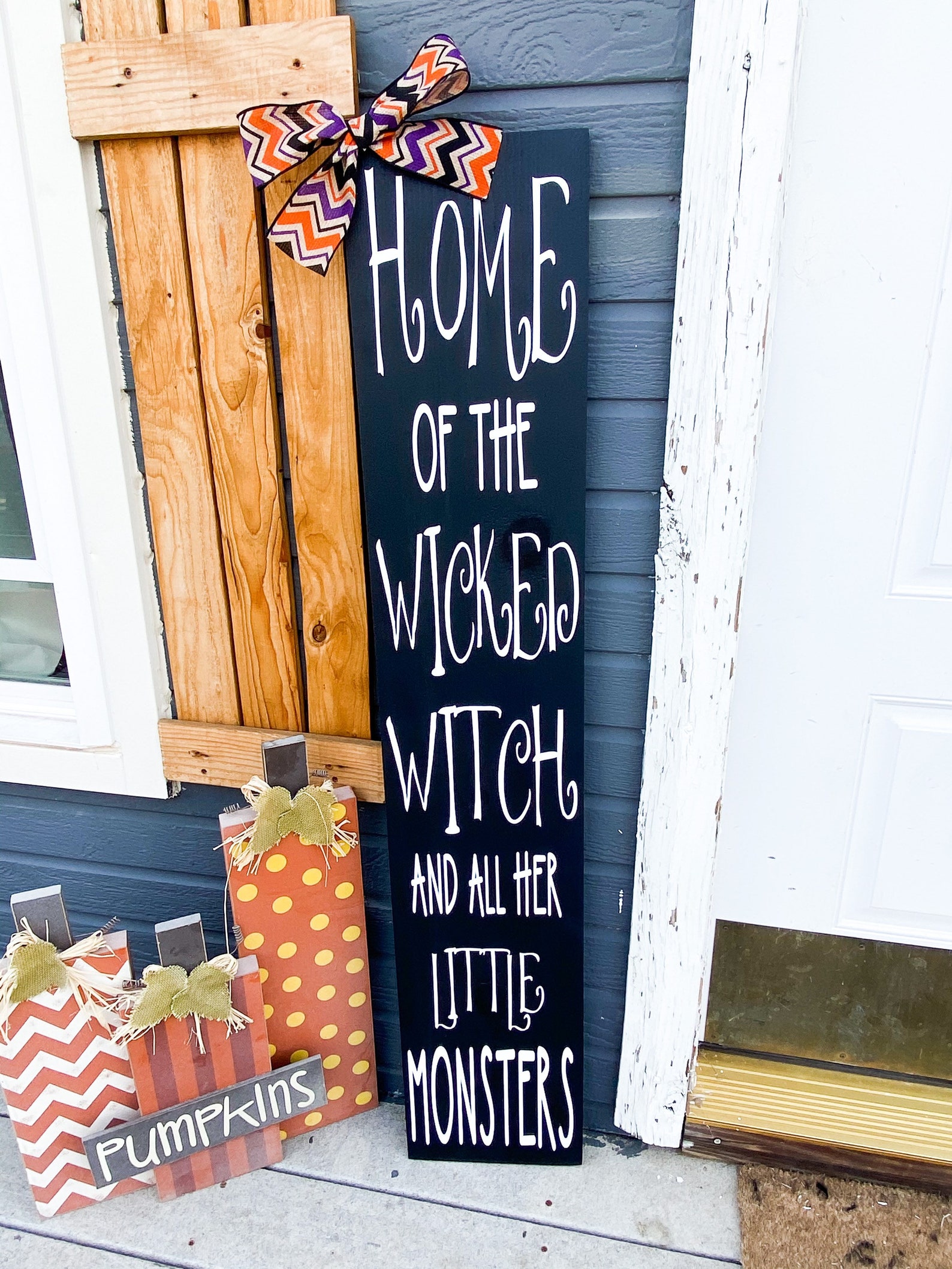 Wicked Witch Sign / Front Door Halloween Sign / Home of Wicked | Etsy