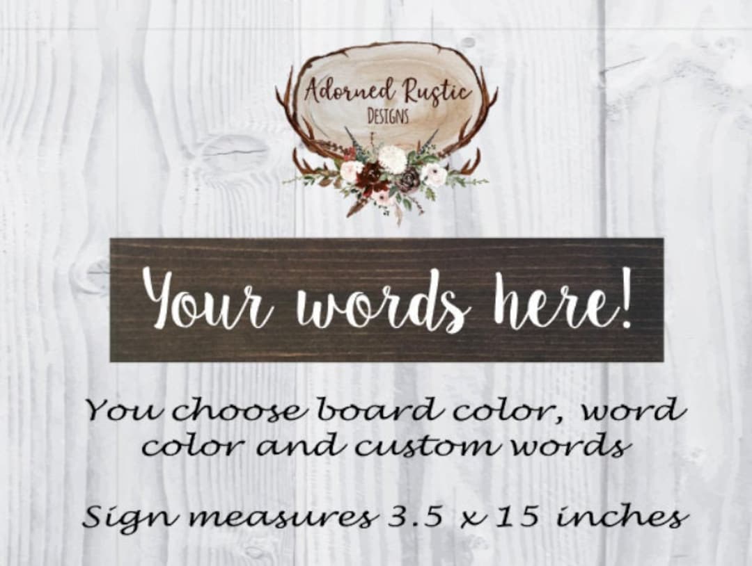 Small Personalized Sign / Custom Wooden Name Sign / Custom Word Sign ...