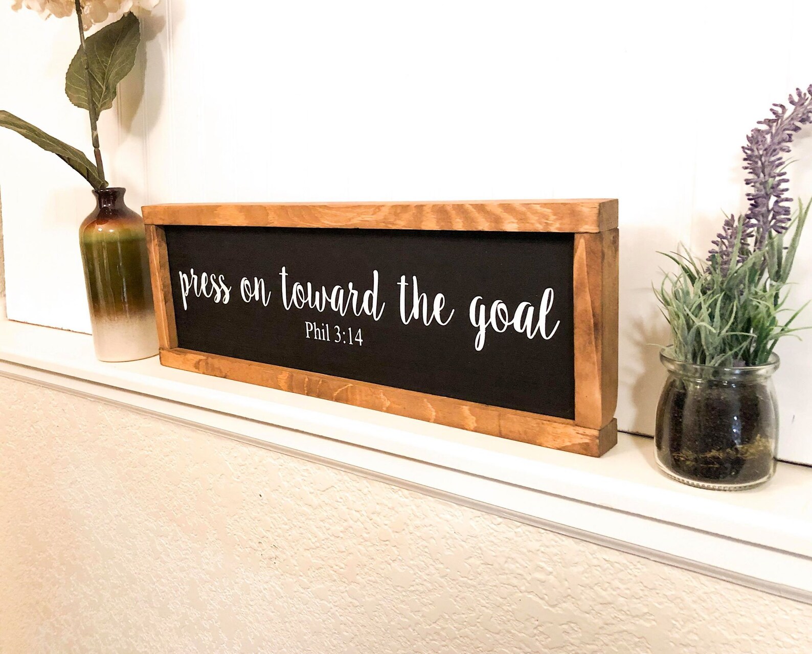 Press on Toward the Goal Bible Verse Framed Wooden Sign Phil - Etsy