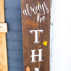 Thanksgiving Front Door Sign: Always Be Thankful Wooden Decor - Etsy