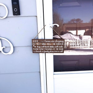 Shh Twins Are Sleeping / Do Not Ring Bell Sign / Dogs Will Bark / Quiet ...