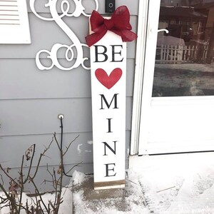 Valentine Porch Sign | Be Mine or Love | White Wood Door Decor - Etsy