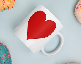 Red Heart Mug | Etsy