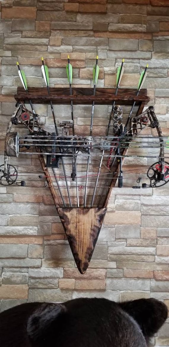 Handmade Rustic Wood Bow and Arrow Holder Bow and Arrow Rack - Etsy