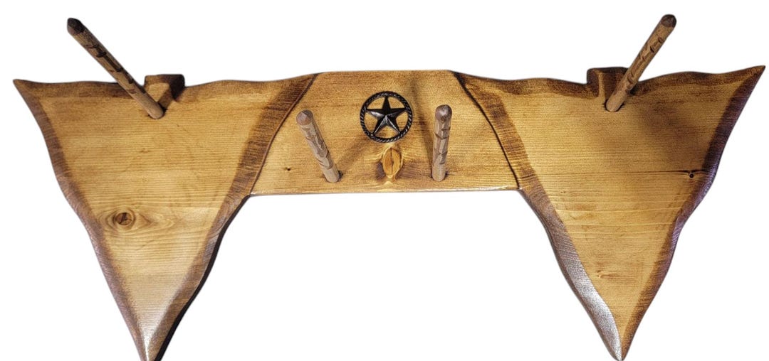 Wood Crossbow Rack, Wall Mounted Crossbow Rack, Rustic Crossbow Rack ...