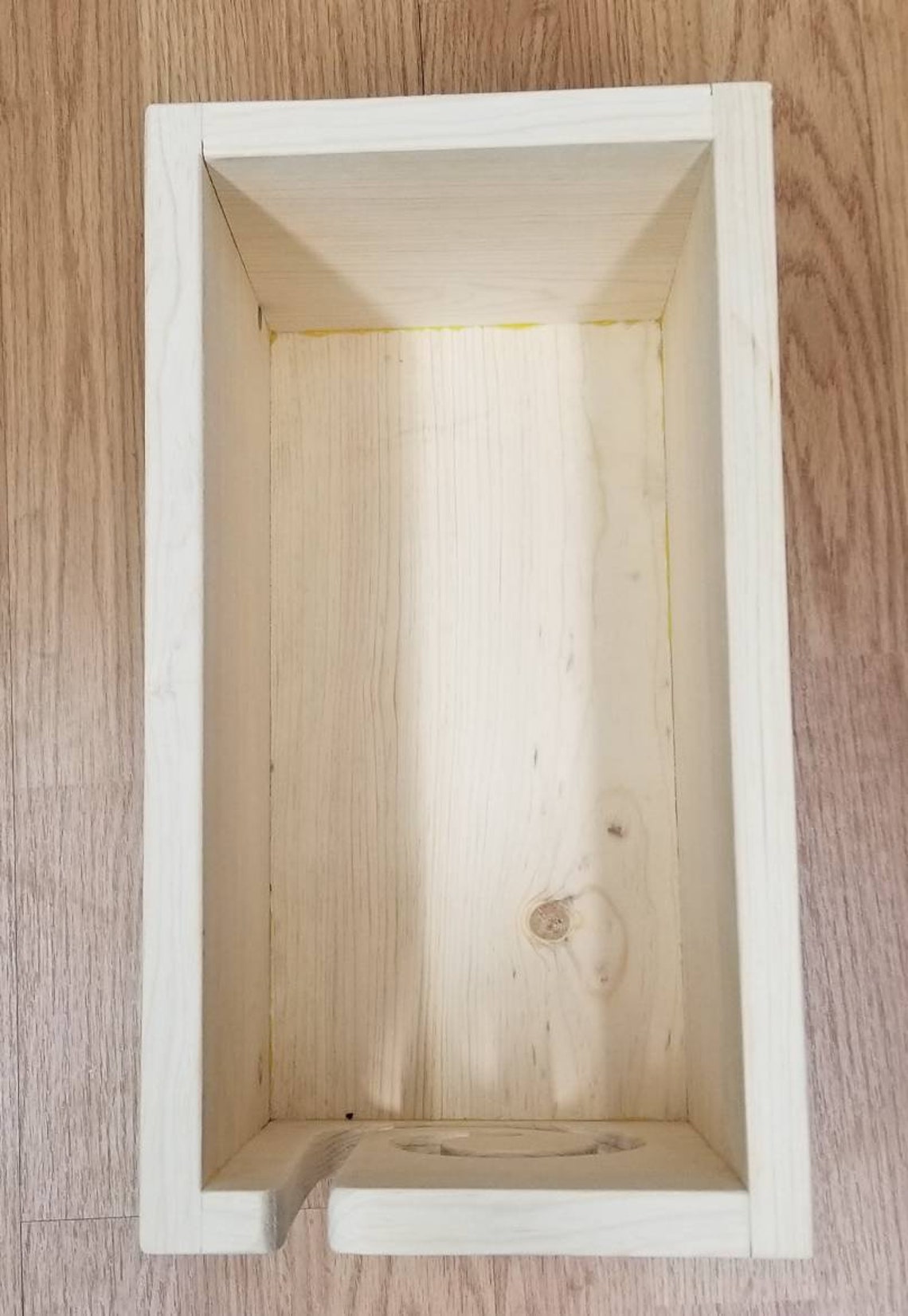 Stained Wooden Yarn Box With Lid Personalized Yarn Storage | Etsy