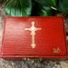 Hand Crafted Wooden Small Box Red Distressed Cross, Prayer Beads ...