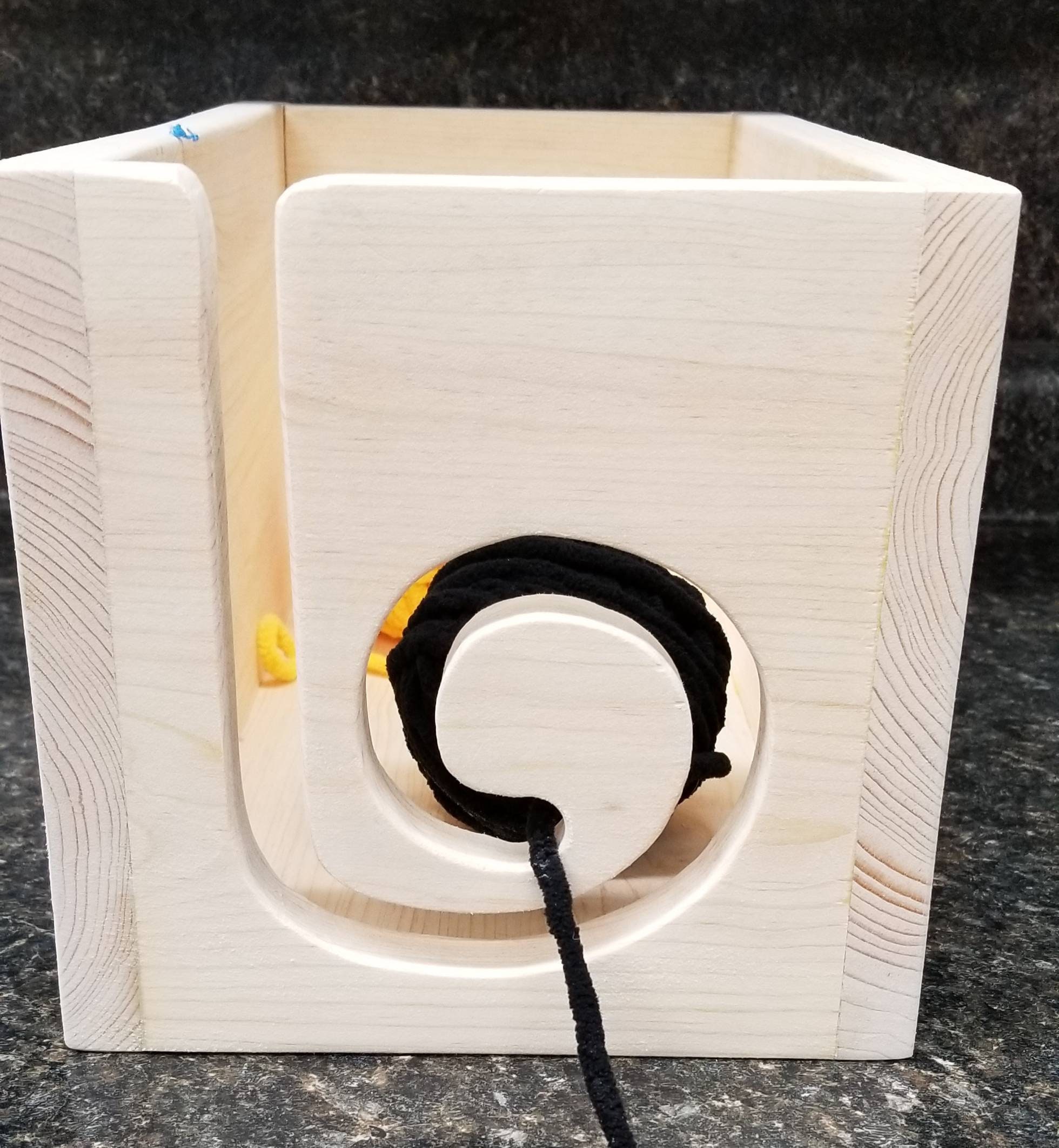 Stained Wooden Yarn Box With Lid Personalized Yarn Storage | Etsy