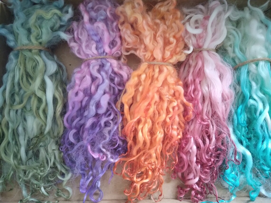 5 Colour Wool Locks Box for Felting Fibre Arts and Doll Hair - Etsy UK