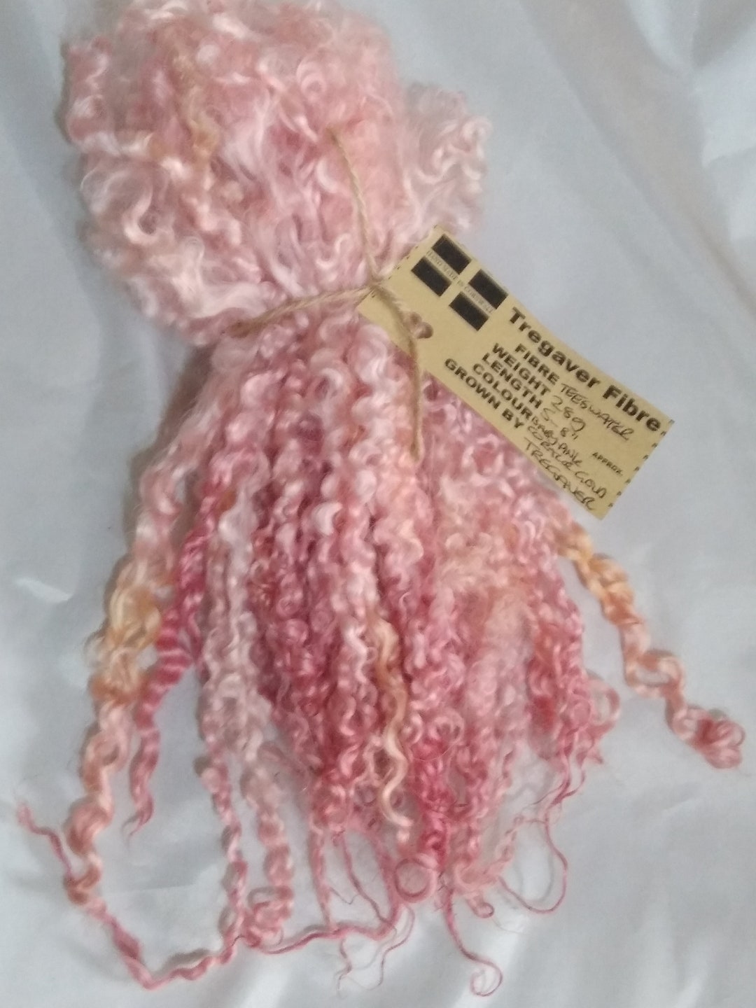Baby Pink, Coral and Gold Wool Locks, (v) Teeswater 5-8" 28g/14g/7g ...
