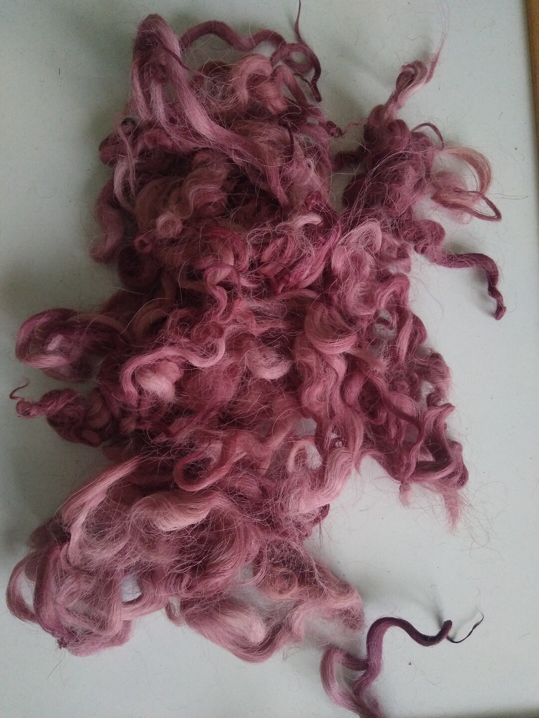 Heather Mix Wavy Wool Fibre and Locks, Hand Washed and Hand Dyed 10g ...