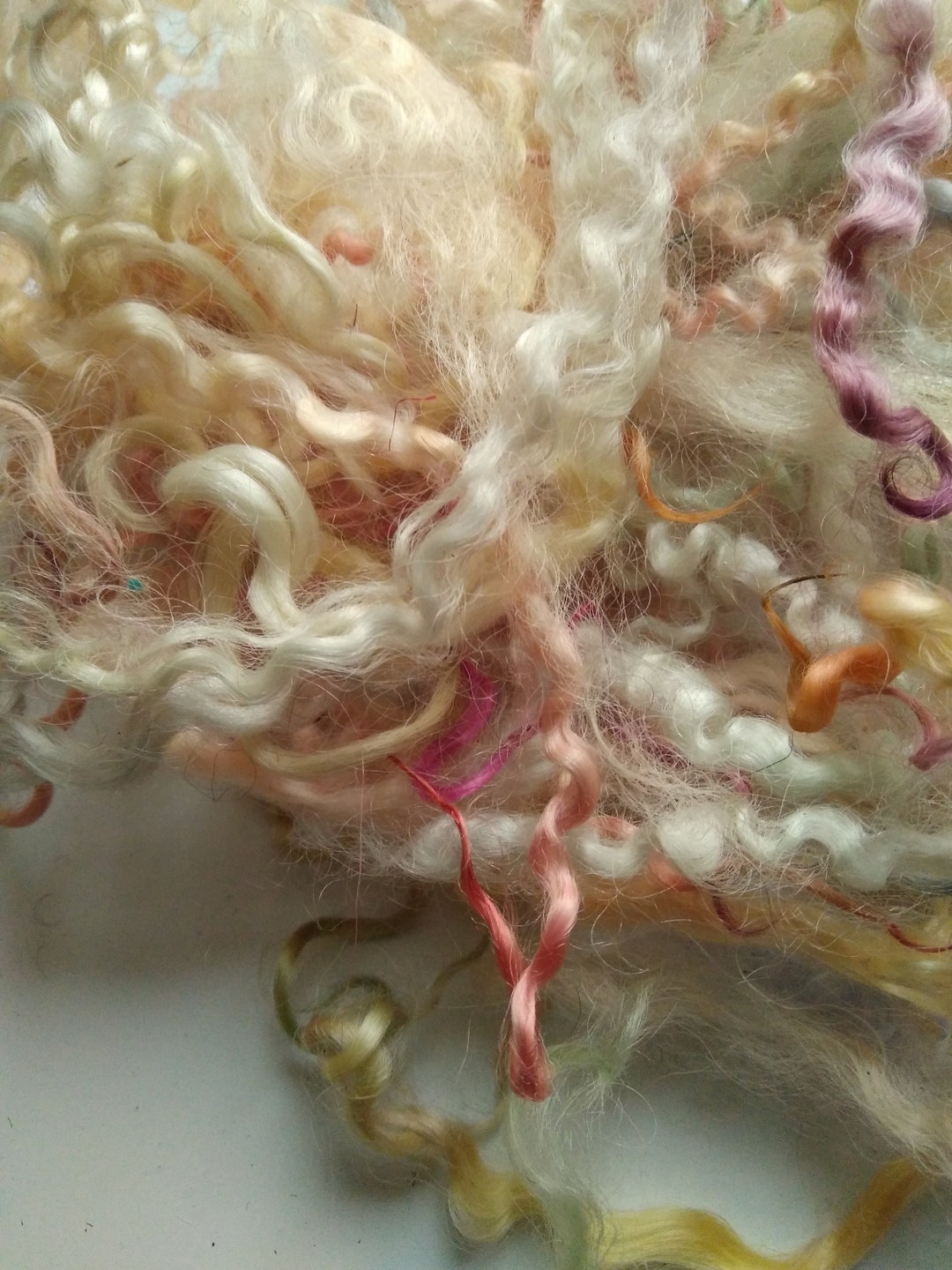 Pastel Mix Curly Wool, 6 Breeds of Curly Wool Sheep, 100% Hand ...