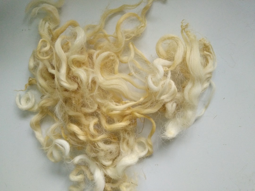 Blonde and Yellow Wavy Wool Fibre and Locks, Hand Washed and Hand Dyed ...