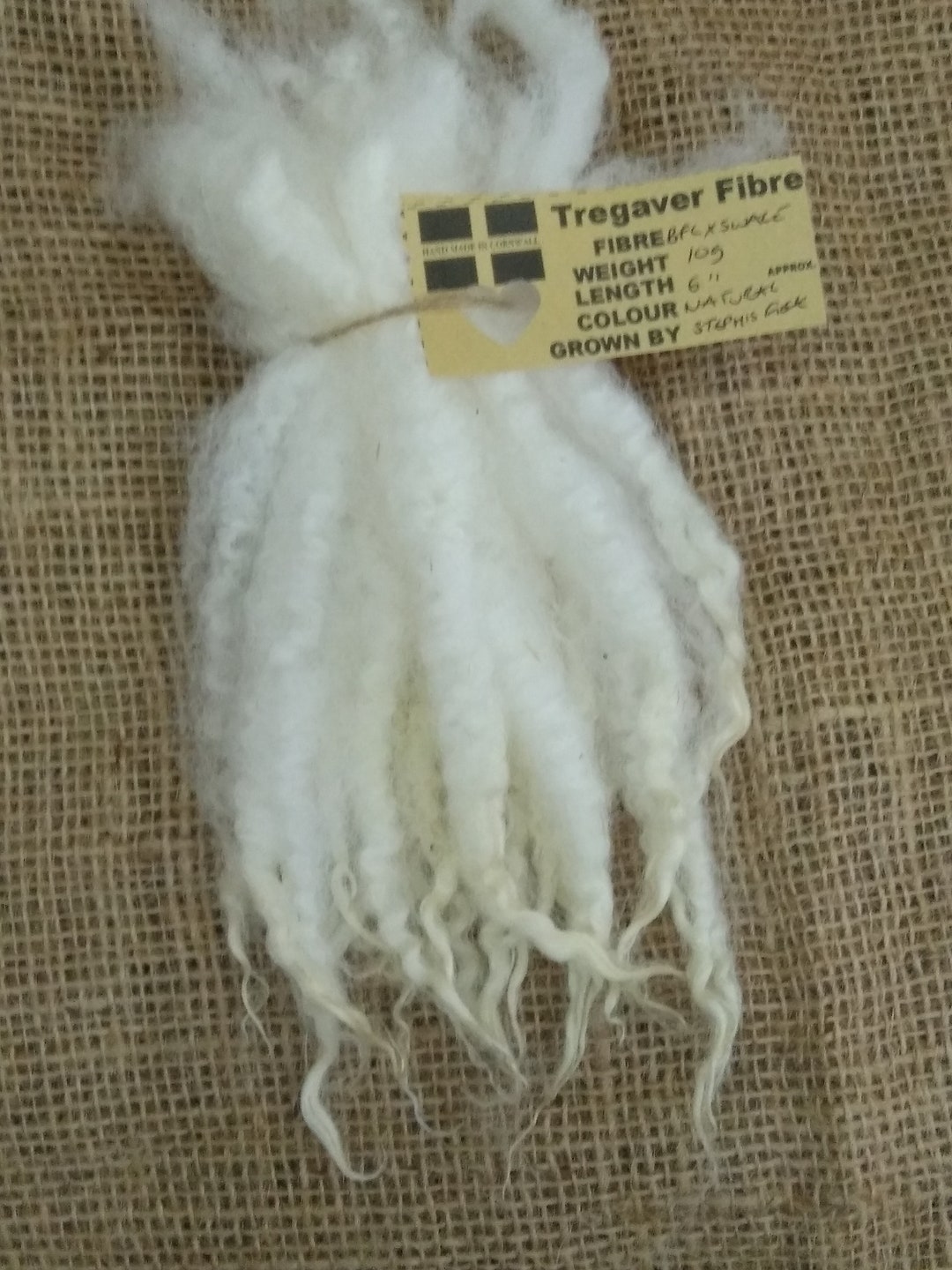 Blue Faced Leicester X Swaledale Sheep Wool Locks, Natural Undyed Cream ...