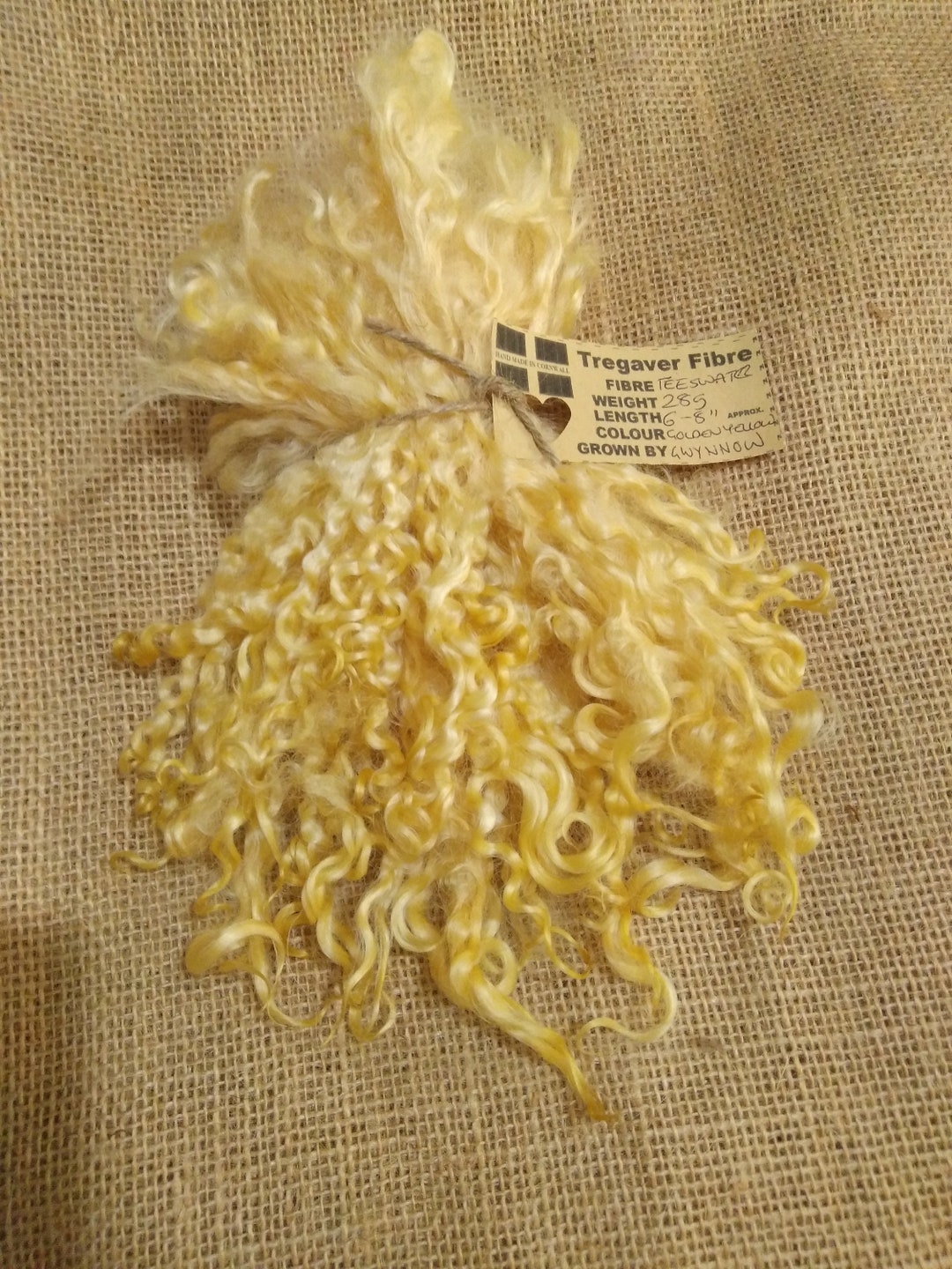 Golden Yellow Mix Curly Wool Locks, v Teeswater 6-8 , 28g/14g/7g Doll ...