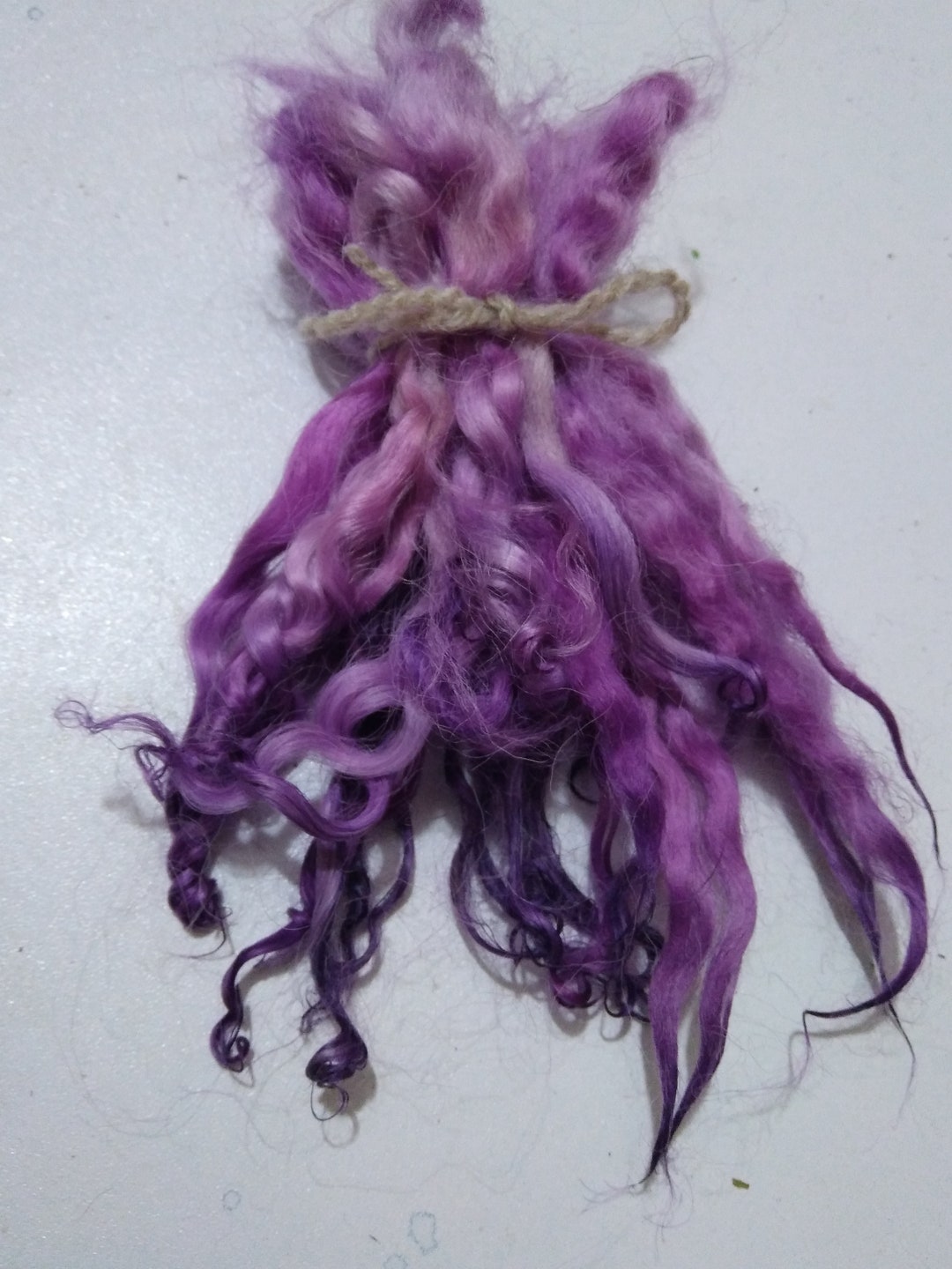 Purple Violet and Lilac Wavy and Crimped Mini Wool Locks, Hand Washed ...