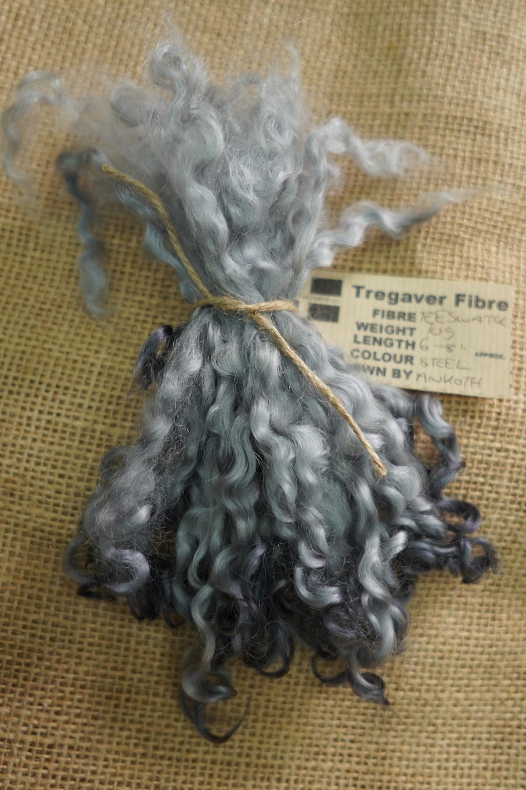 Steel -silver/grey Curly Wool Locks, (v) Teeswater 6" 10g Doll Hair ...