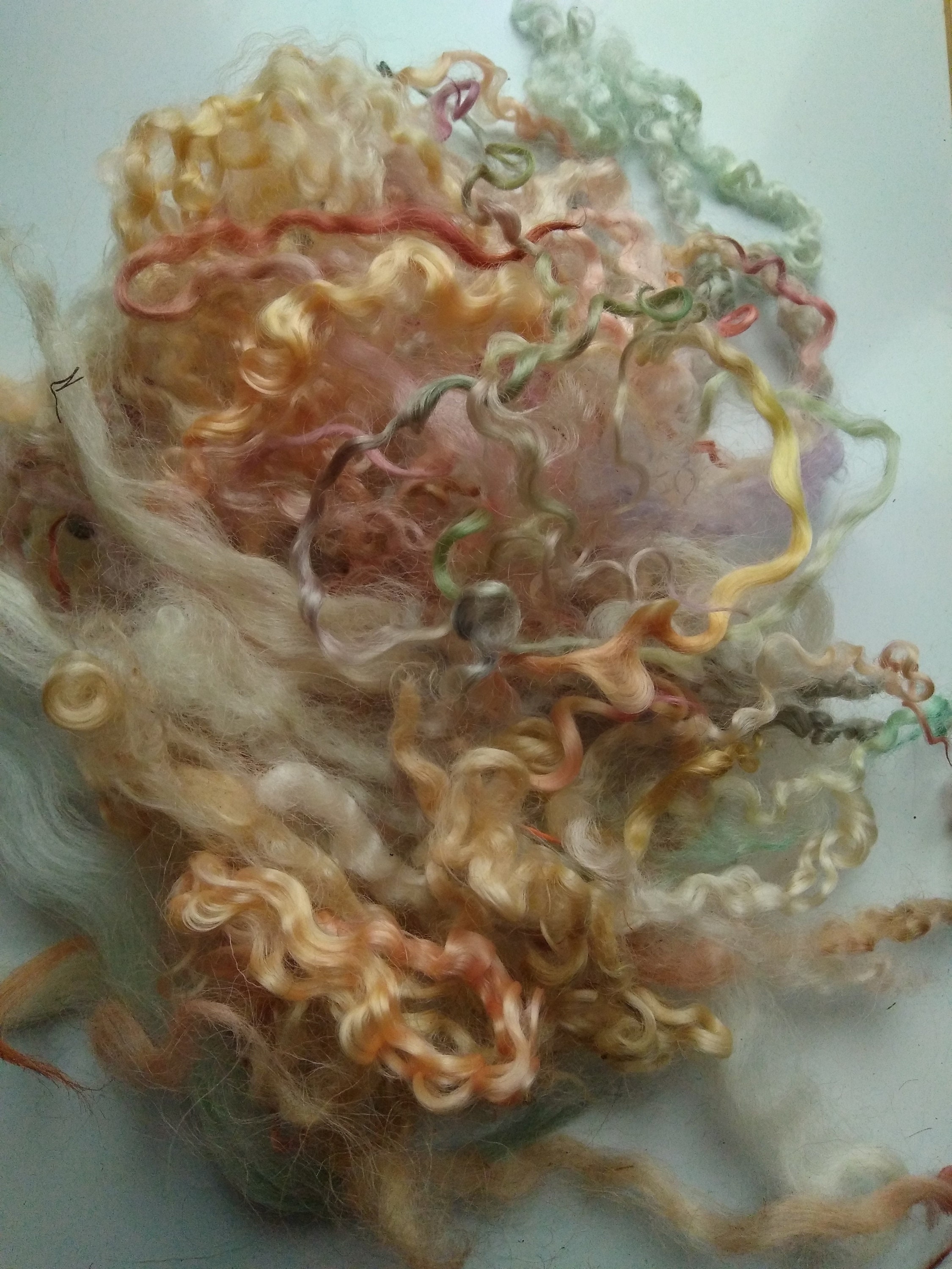 Pastel Mix Curly Wool 6 Breeds of Curly Wool Sheep 100% Hand | Etsy