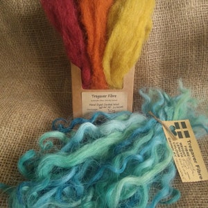 Spirit of Summer, Carded Wool and Curly Wool Box. Hand Dyed, Ethically ...