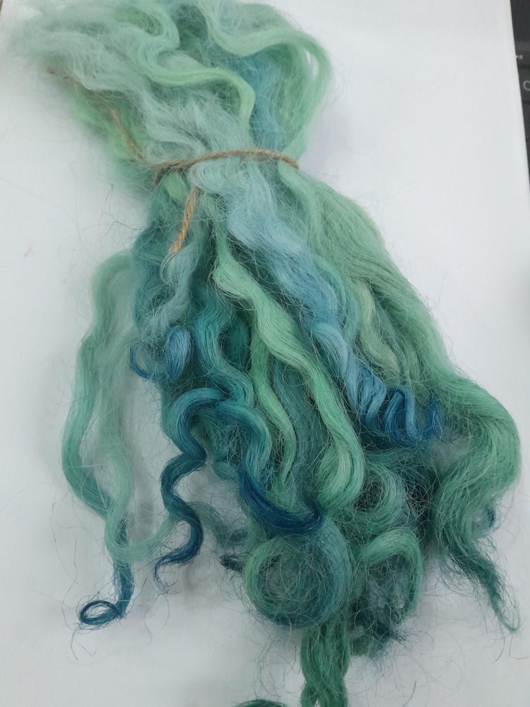 Seaside Green Blue Wool Locks, Hand Washed & Dyed, 8-10", 20g, Devon ...