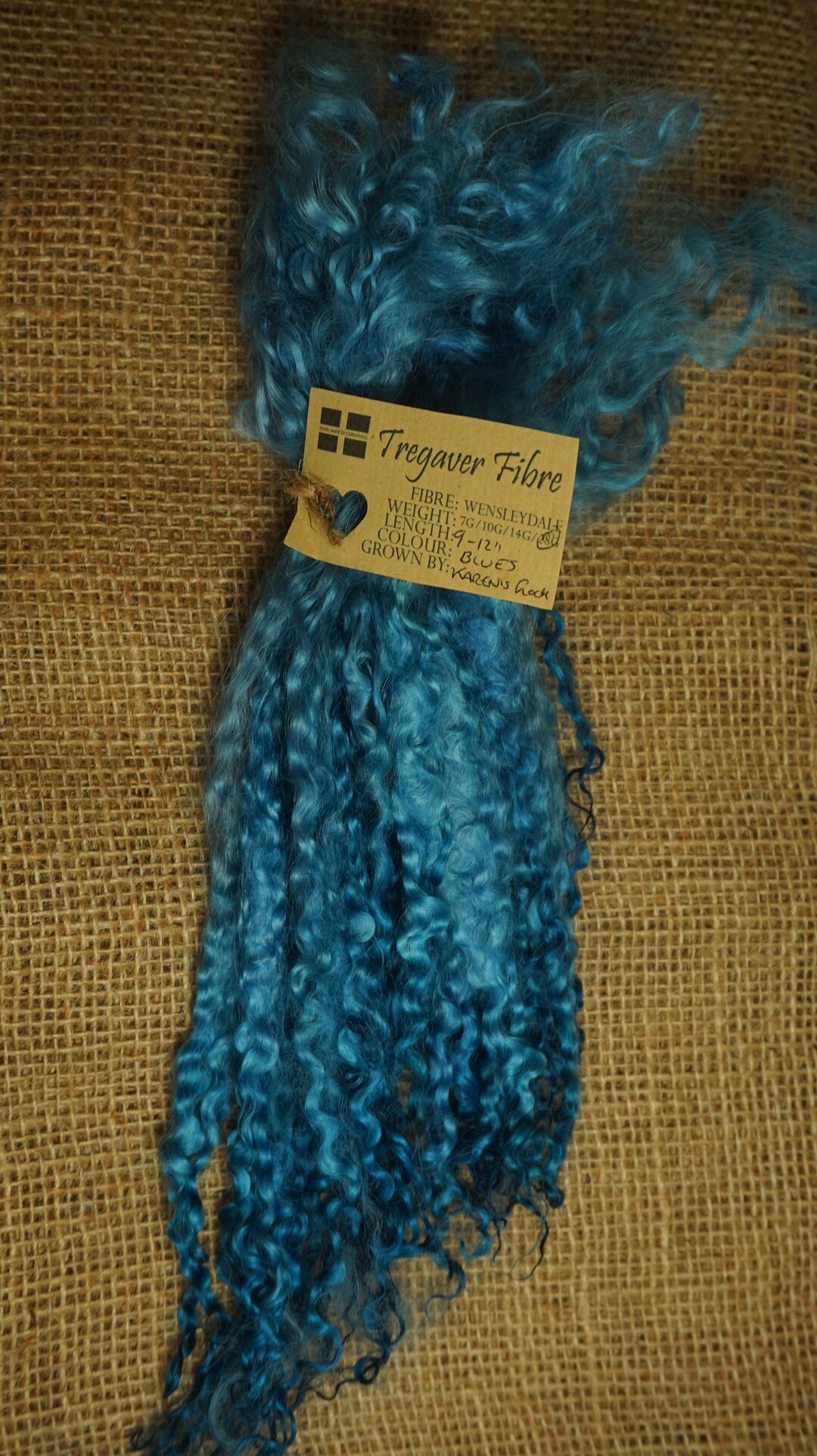 Blue Mix Curly Wool Locks Wensleydale Locks, 9 12 28 14 or 7g, Hand ...