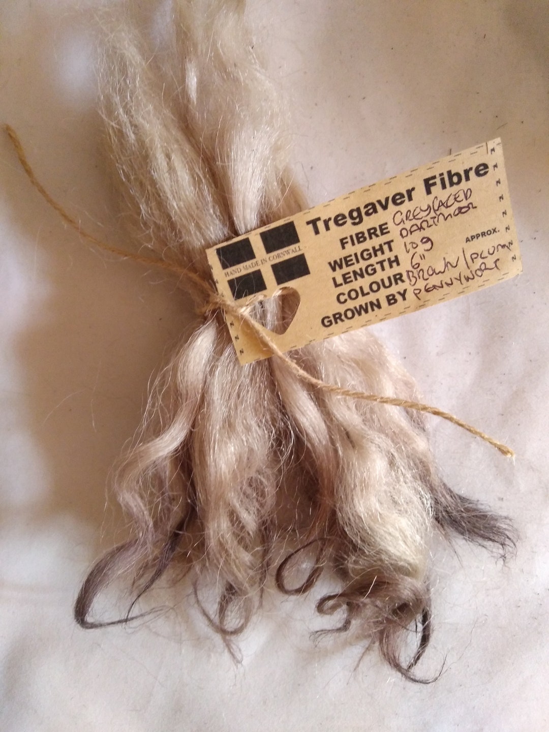 Grey Faced Dartmoor Wavy Wool Locks, Rare Breed Sheep Locks, Light ...
