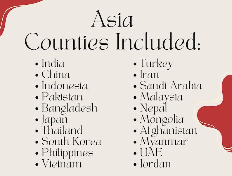 Printable Asia Countries Coloring Book Sheets for Kids Homeschool ...